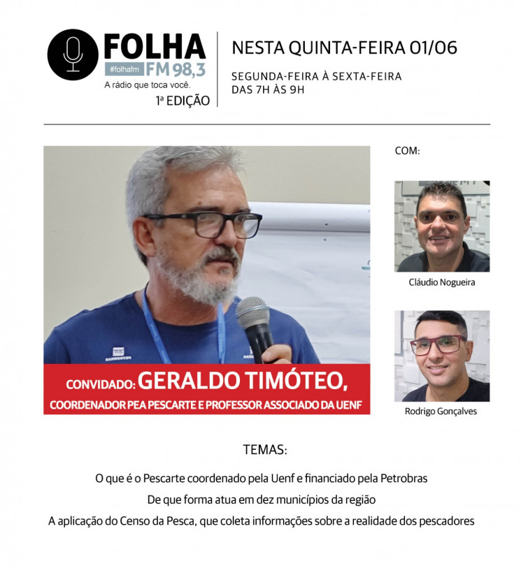 Pescarte e Censo da Pesca estão na pauta do Folha no Ar desta quinta ...